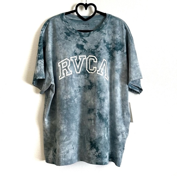 RVCA | Shirts | Nwt Rvca Blue White Cotton Tie Dye Graphic Tee Tshirt ...